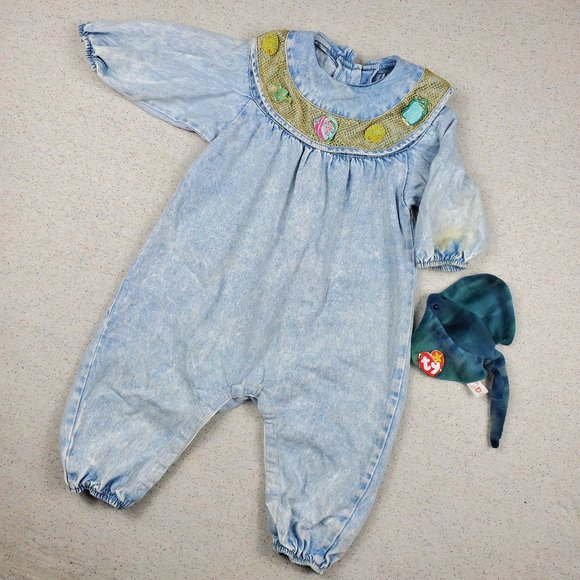 Nostalgic Baby Vintage | One Pieces | Vintage Acid Wash Shell Net ...